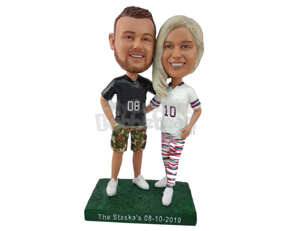 Custom Bobblehead Smart Couple Wearing Casual Sport Clothes - Wedding ...