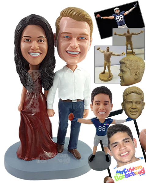 Custom Bobblehead Stylish couple wearing nice modern dress and nice sh ...