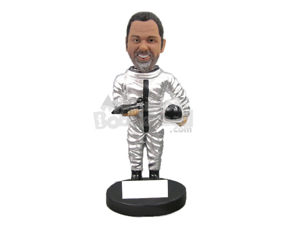 Custom Bobblehead Male Astronaut In His Space Suit Holding The Space S ...