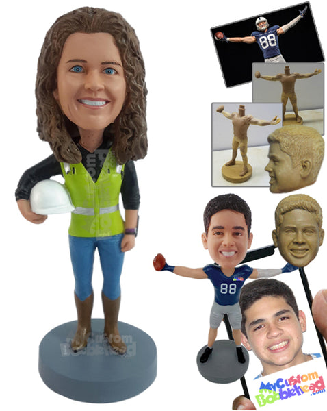 Custom Bobblehead Contruction worker girl, Engineer with her hard hat ...