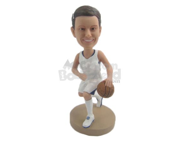 Custom Bobblehead Superstar Female Basketball Player Running With Ball ...