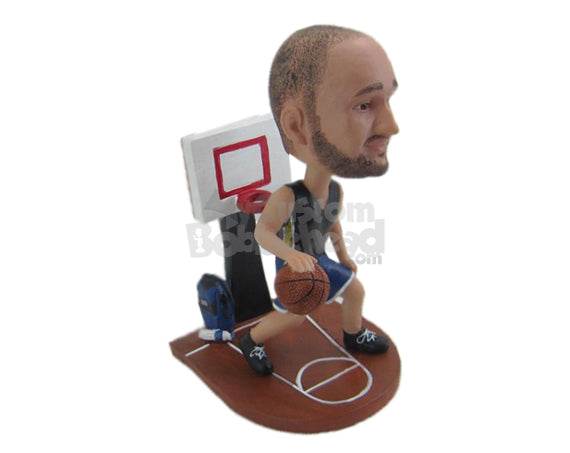 Custom Bobblehead Male Basketball Player Having The Ball In His Contro ...