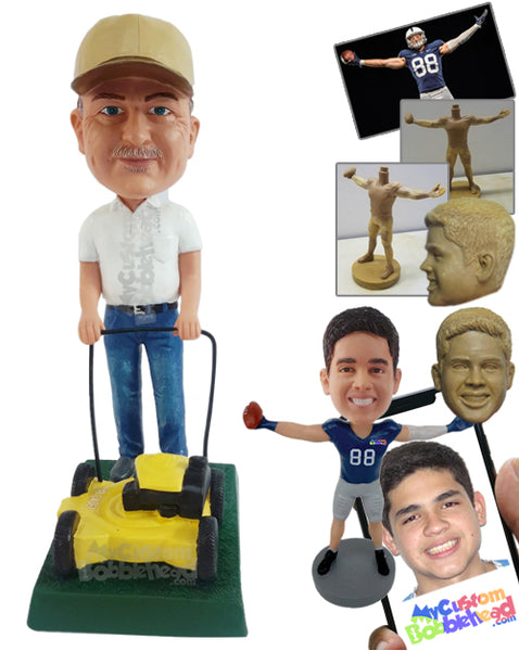 Custom Bobblehead Profetional lawn mower dong a perfect job wearing lo ...