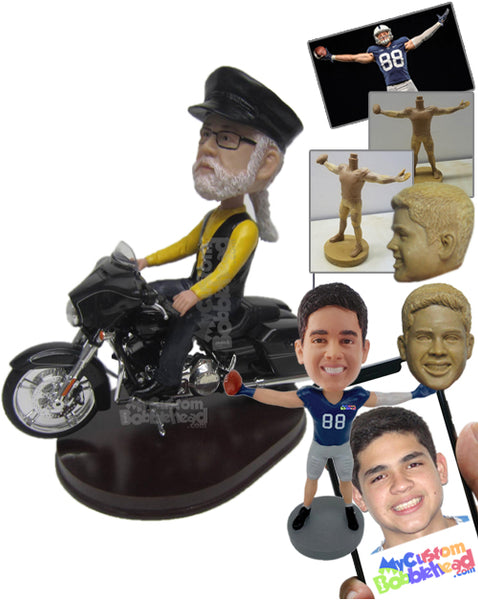 Custom Bobblehead Hardcore Biker Dude On A Powerful Motorcycle - Motor ...
