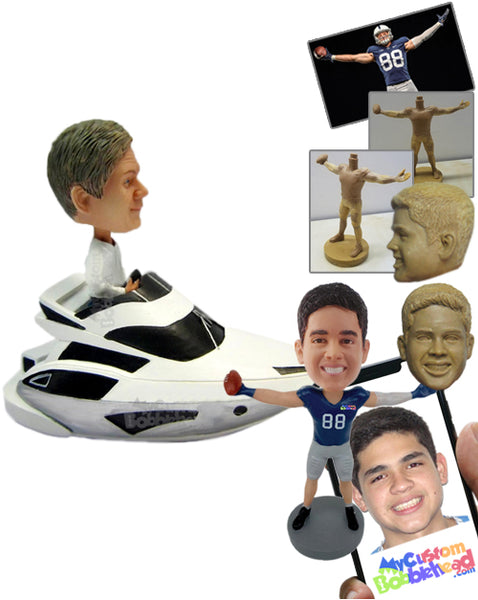 Custom Bobblehead Cool Dude In Fast Boat - Motor Vehicles Boats Person ...